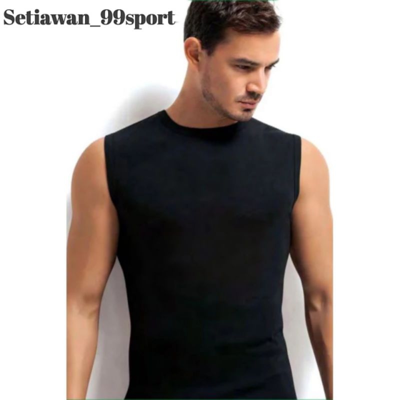 Jual Singlet Tanpa Lengan Polos /Logo Hitam Adem Kaos Legbong Singlet ...