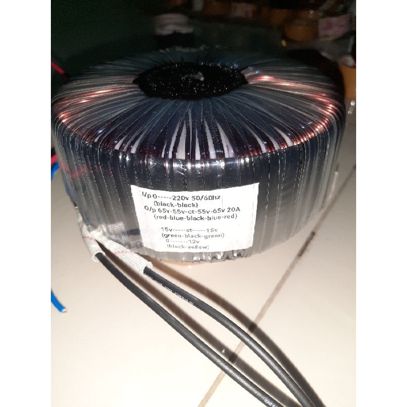 Jual Trafo toroid trafo donat 20A ct55v 65v full tembaga murni | Shopee Indonesia