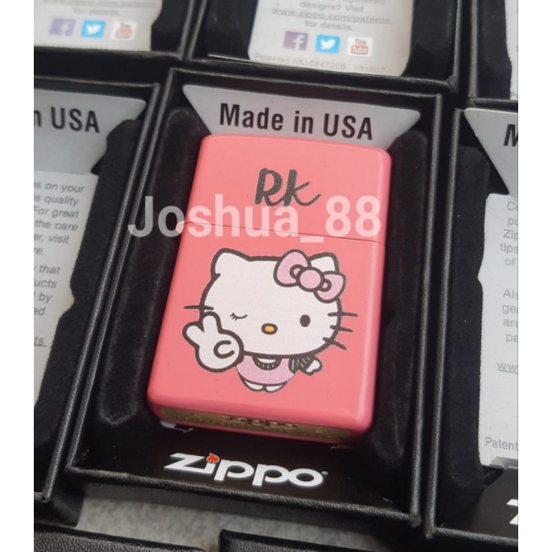 Jual Zippo custom korek api lighter Hello kitty Pink Bisa Kasih Nama ...
