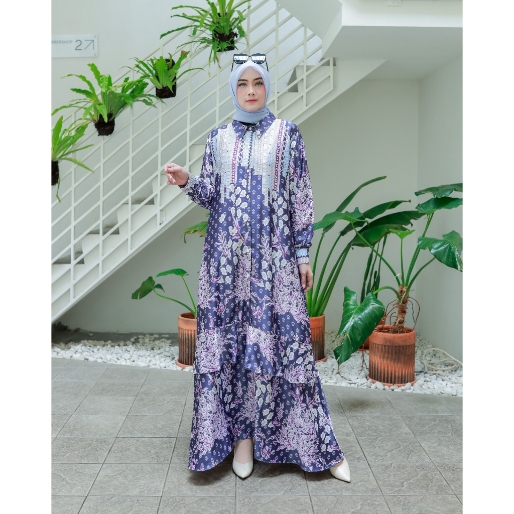 Jual Warna Warni Brand Gamis sumalia motif/gamis motif/baju lebaran ...