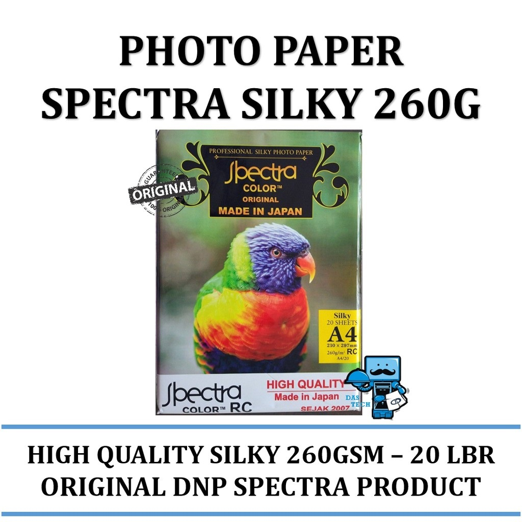 Jual Kertas Foto Photo Paper Silky Spectra 260 GSM High Quality A4 ...