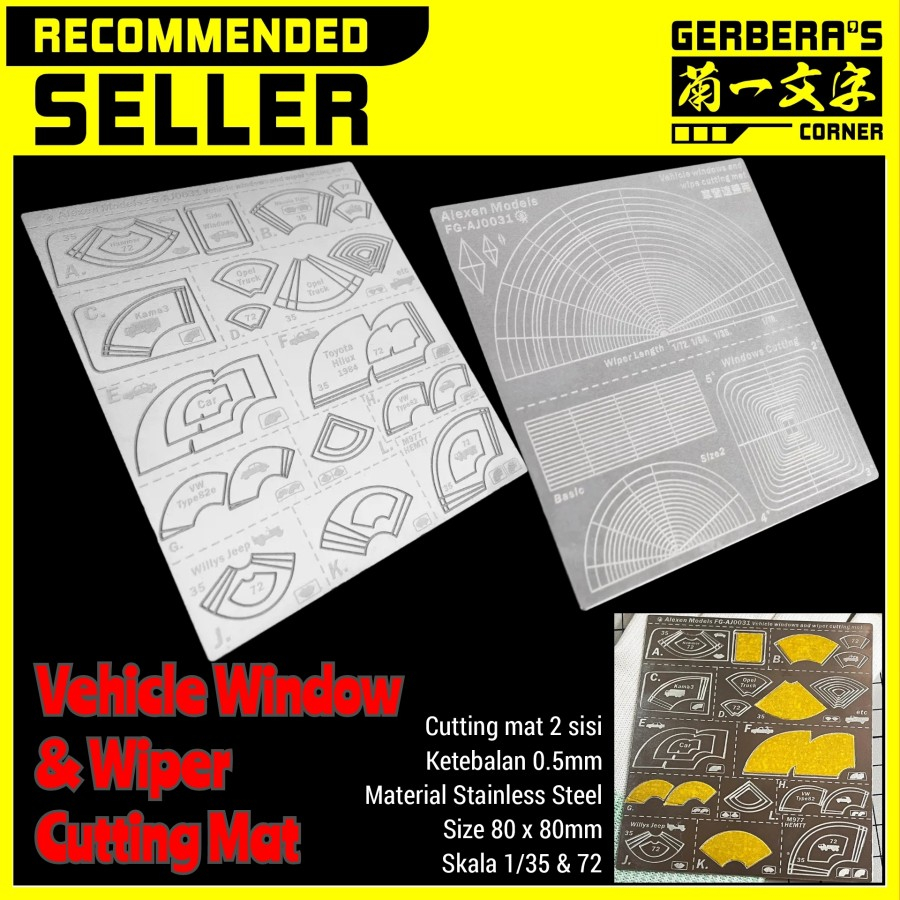 Jual Vehicle Window and Wiper Cutting Mat AJ0031 Masking Tape Template ...