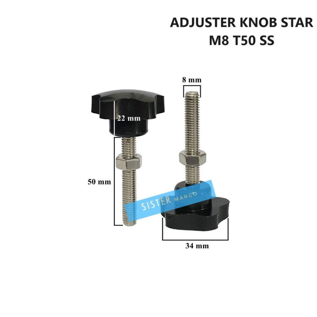 Jual Knob Star Adjuster Baut M8 T50 Stainless Steel | Shopee Indonesia