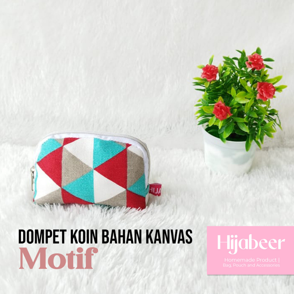 Jual Dompet Koin Kanvas Motif Floral/dompet motif bunga dan daun ...