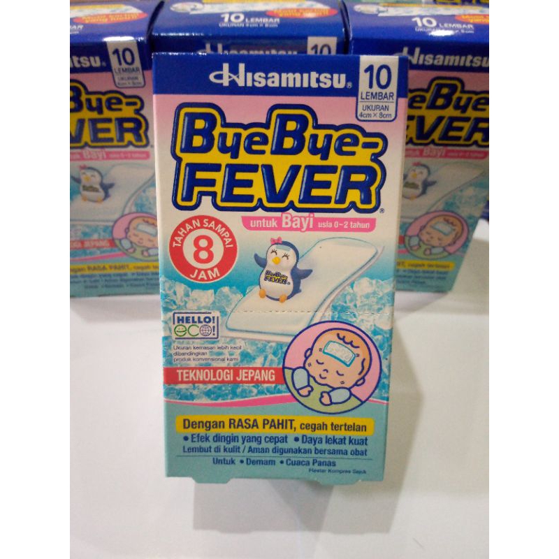 Jual Kompres Demam Untuk Bayi Bye bye Fever 1 Box Isi 10 Lembar ...