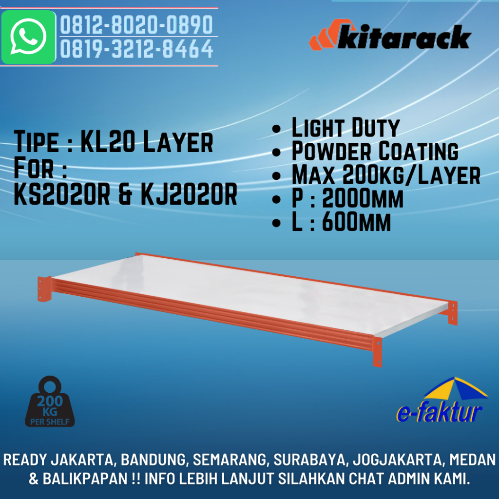 Jual KITARACK KL20 LAYER RACK GUDANG / TAMBAHAN TATAKAN RAK LIGHT DUTY ...