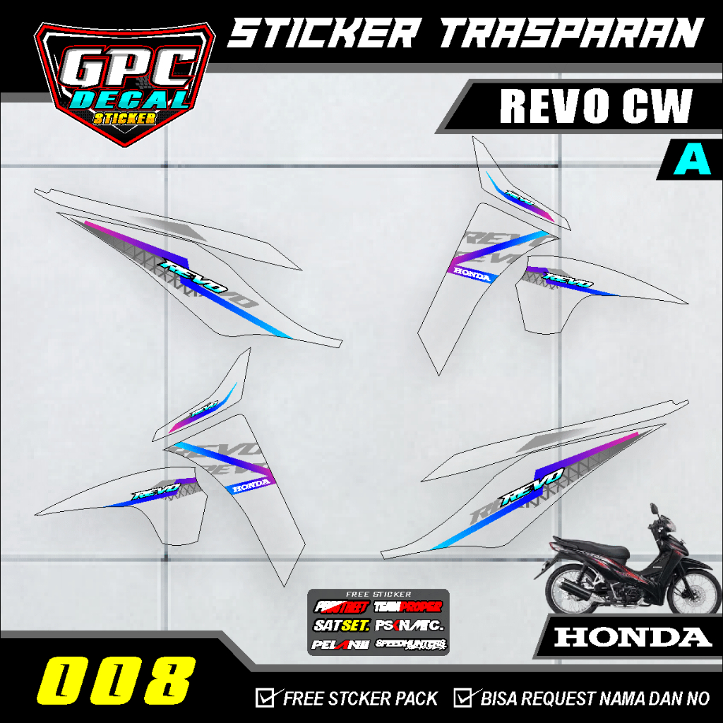 Jual STRIPING TRANSPARAN HONDA REVO CW TRANSPARAN UV DESAIN SIMPEL ...