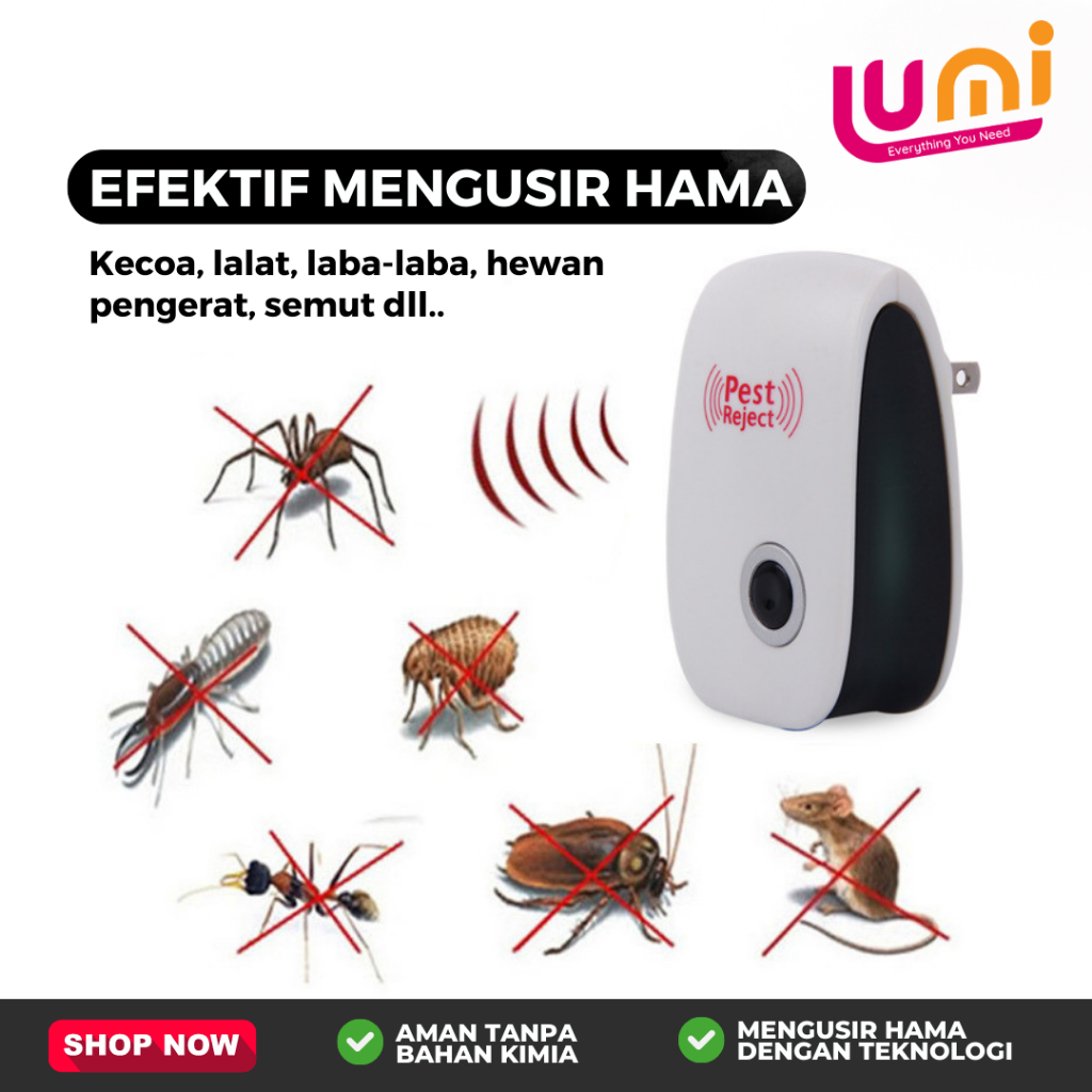 Jual Alat Pengusir Serangga Nyamuk Tikus Lalat Kecoak Pest Reject ...