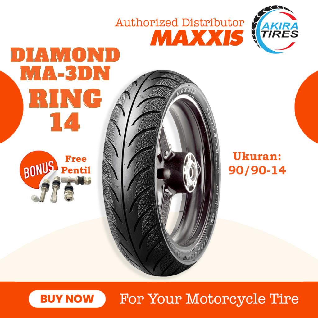 Jual [READY COD] BAN MOTOR TUBELESS MAXXIS DIAMOND MA-3DN TUBELESS RING 14 (90/90-14) FREE ...