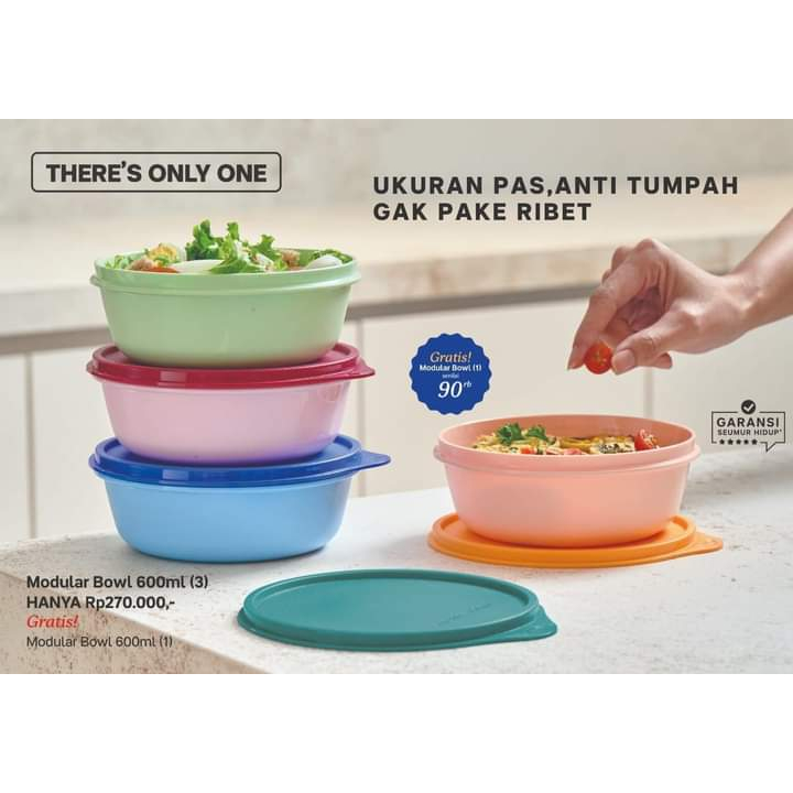 Jual modular bowl 600ml mangkok tupperware | Shopee Indonesia