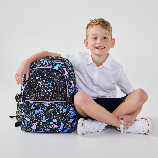 Jual Ransel Smiggle Wild Side Classic Attach Backpack Better Starry Cat ...