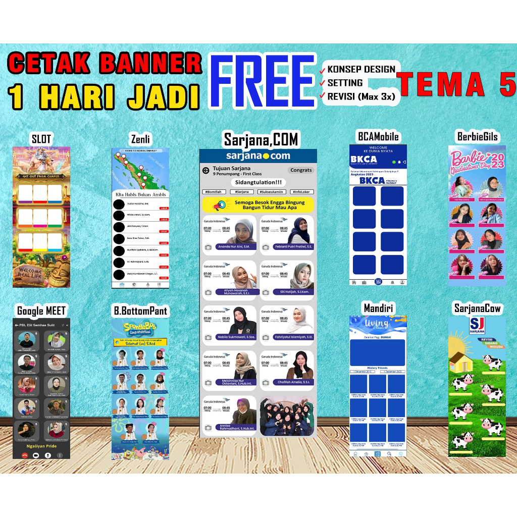Jual Cetak X Banner Wisuda Congratulations Protokol Kesehatan Prokes ...