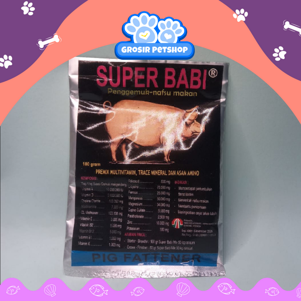 Jual SUPER BABI 100GR - VITAMIN PENGGEMUK PENAMBAH NAFSU MAKAN BABI ...