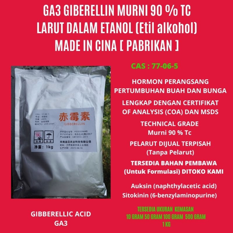 Jual Ga3 giberelin murni 50 gram Giberelic acid zpt super gib gibgro ...