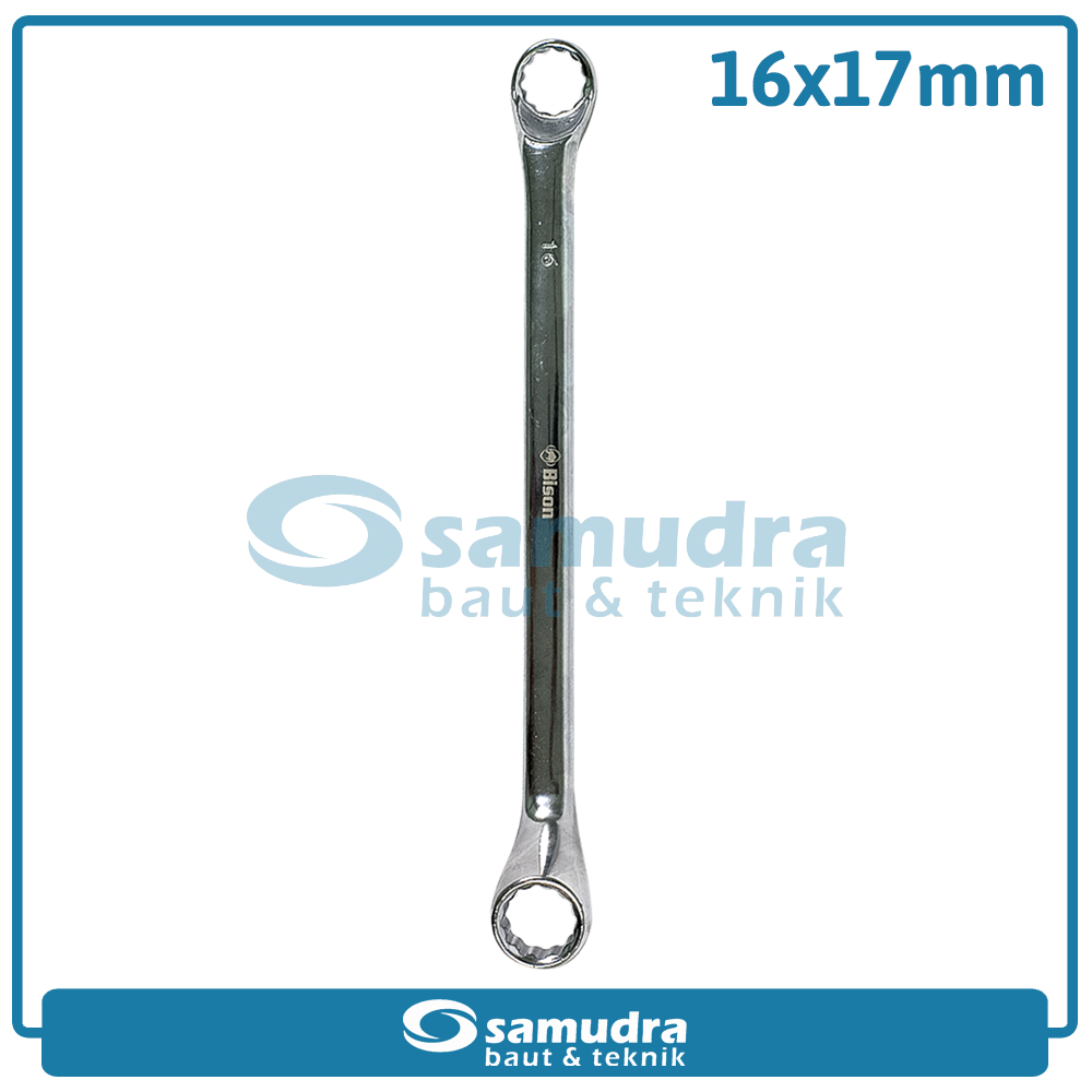 Jual Kunci Ring 16x17 mm BISON Alat Buka Baut Mur 16 x 17 Spanner ...