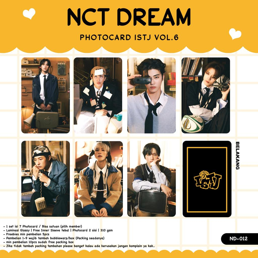Jual PHOTOCARD NCT DREAM ISTJ VOL 6 / GAMBAR 2 SISI TEBAL | Shopee Indonesia