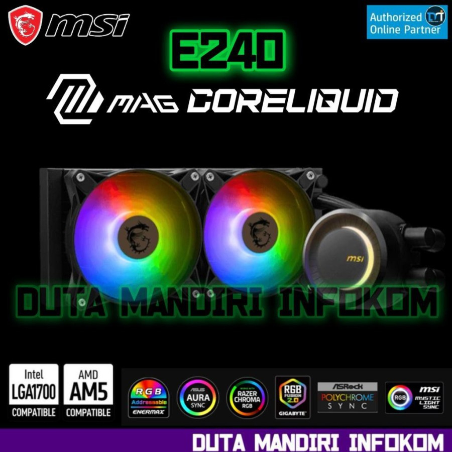 Jual MSI MAG CORELIQUID E240 ARGB - AIO Liquid CPU Cooler Intel & AMD ...