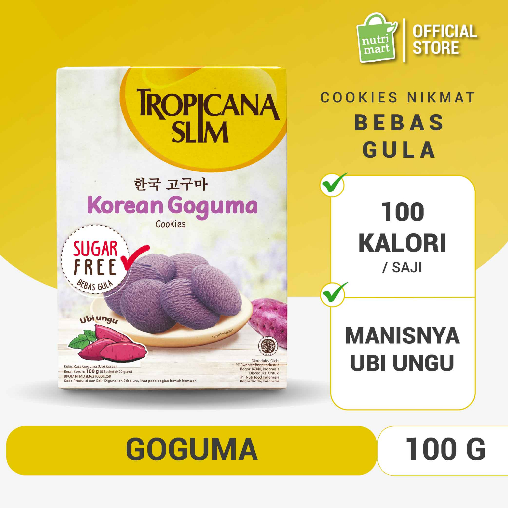 Jual Tropicana Slim Korean Goguma Cookies (5 Sch) - Snack Biskuit Diet ...