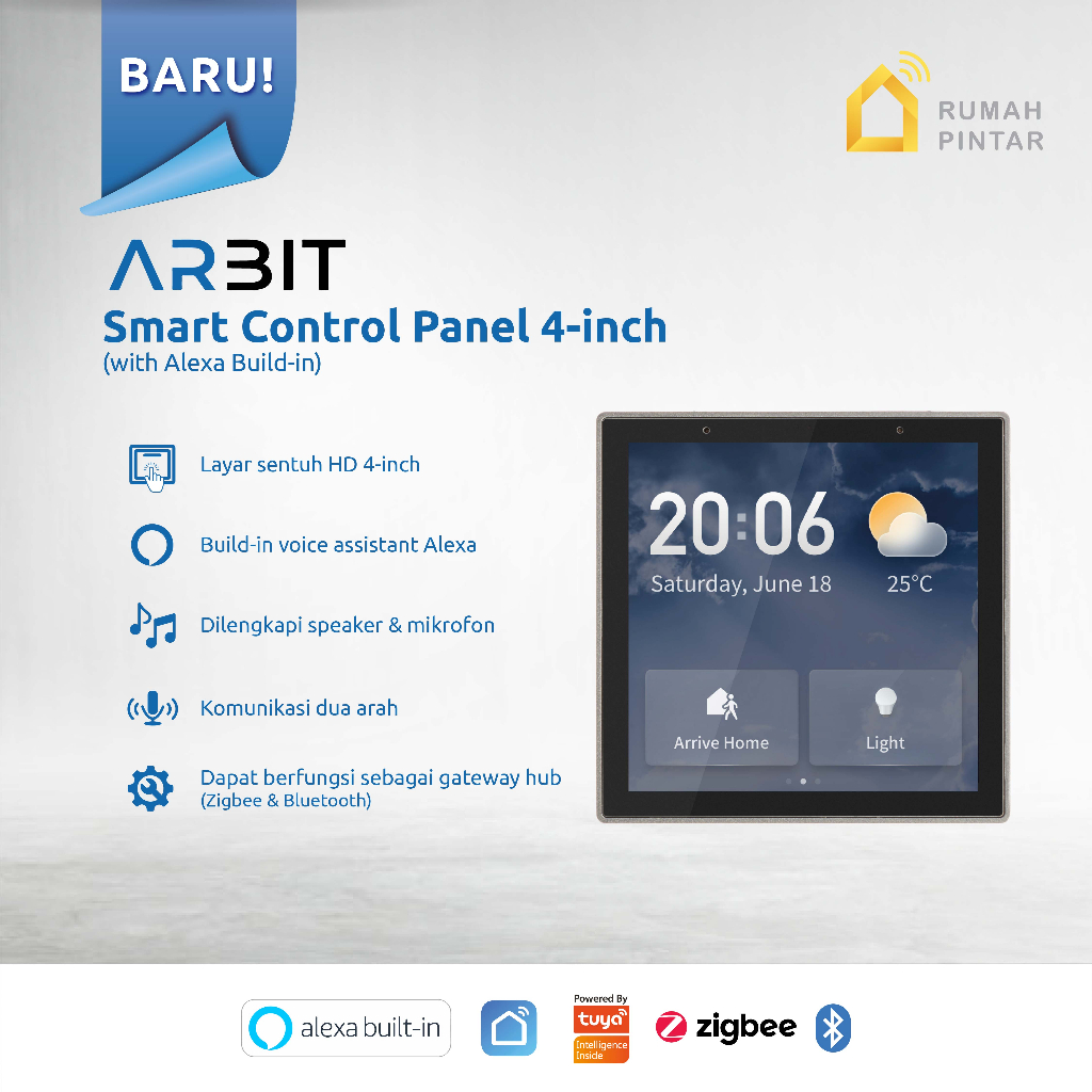 Jual ARBIT Smart Home Control Panel 4 inch with Voice Assistant Alexa ...