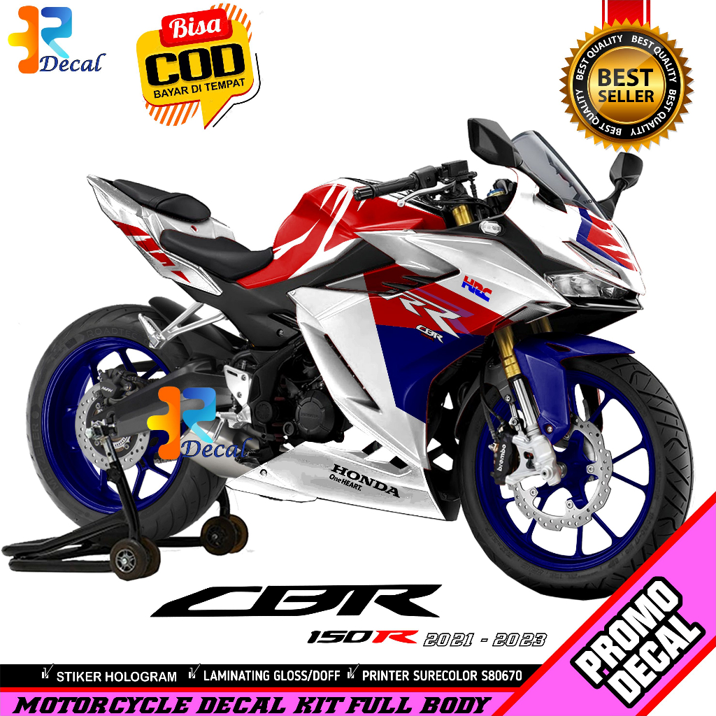 Jual Decal Motor CBR 150R 2021 - 2023 Desain Livery 1000 WSBK Sticker ...
