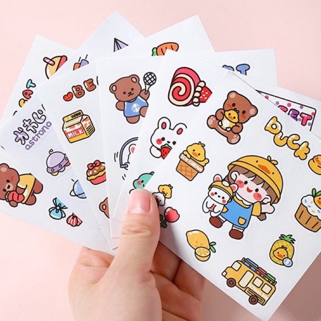Jual Sticker Karakter Lucu Motif Korea Stiker Aesthetic Stiker Tumblr ...