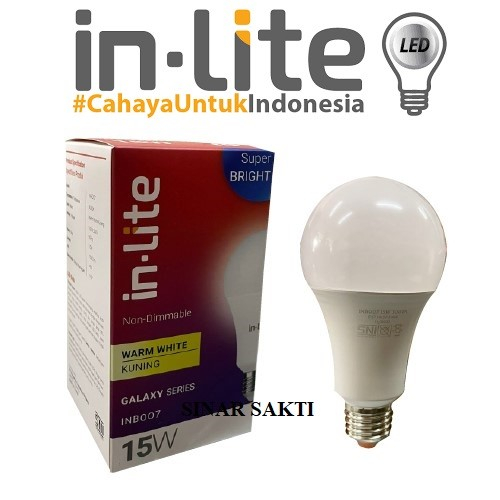 Jual INLITE Lampu Led Bulb 9w 12w 15w INB007 Lampu Bohlam 9 12 15 Watt Putih Kuning Semu ...
