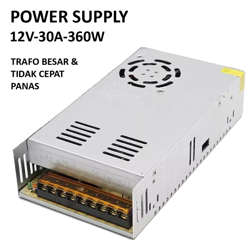 Jual adaptor / driver / trafo / power supply led / cctv 12V 12 volt , 30A 30 A ampere 30 amper ...