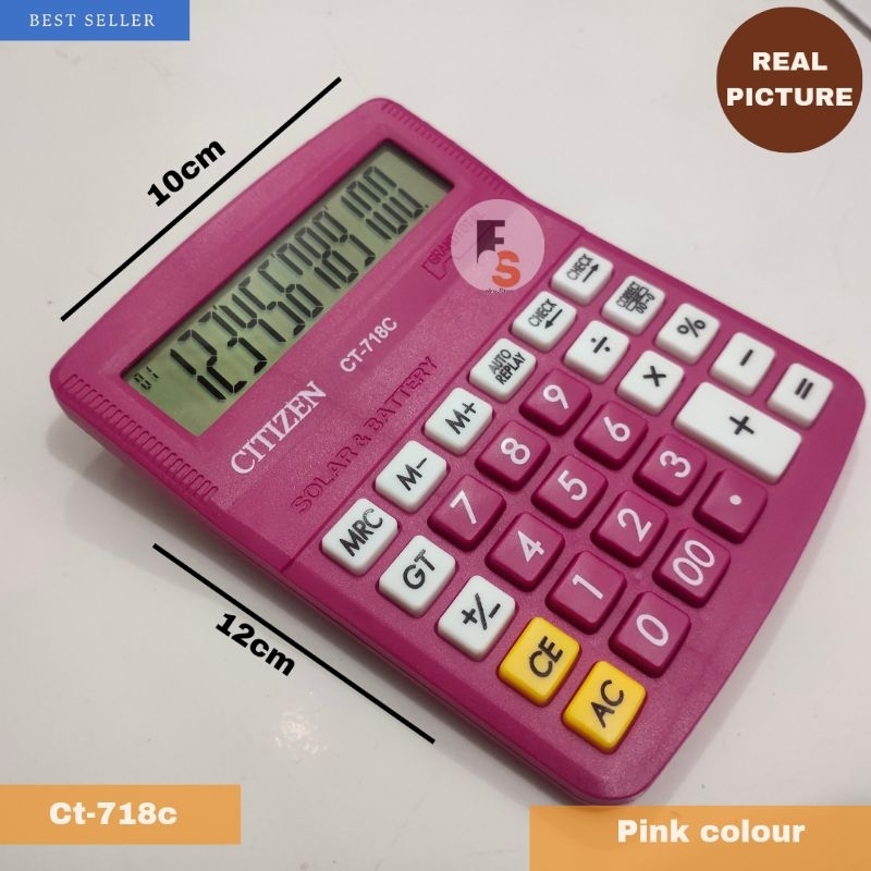 Jual Kalkulator Calculator Dekstop Meja 12 Digit Chek Ulang Warna Pink ...