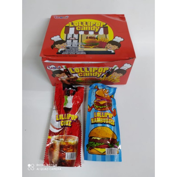 Jual Permen Cemilan Snack Burger Coca Cola Lolipop Lollipop Aneka Rasa ...