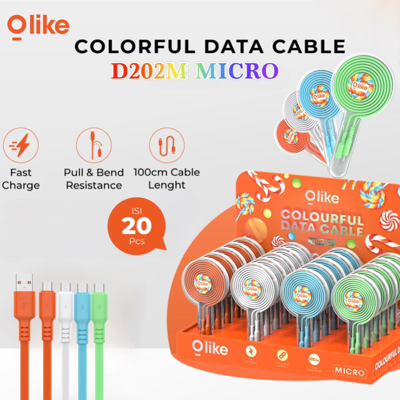 Jual OLIKE ( 20 PCS ) Kabel Data D202M D202L D202C Charger Fast ...