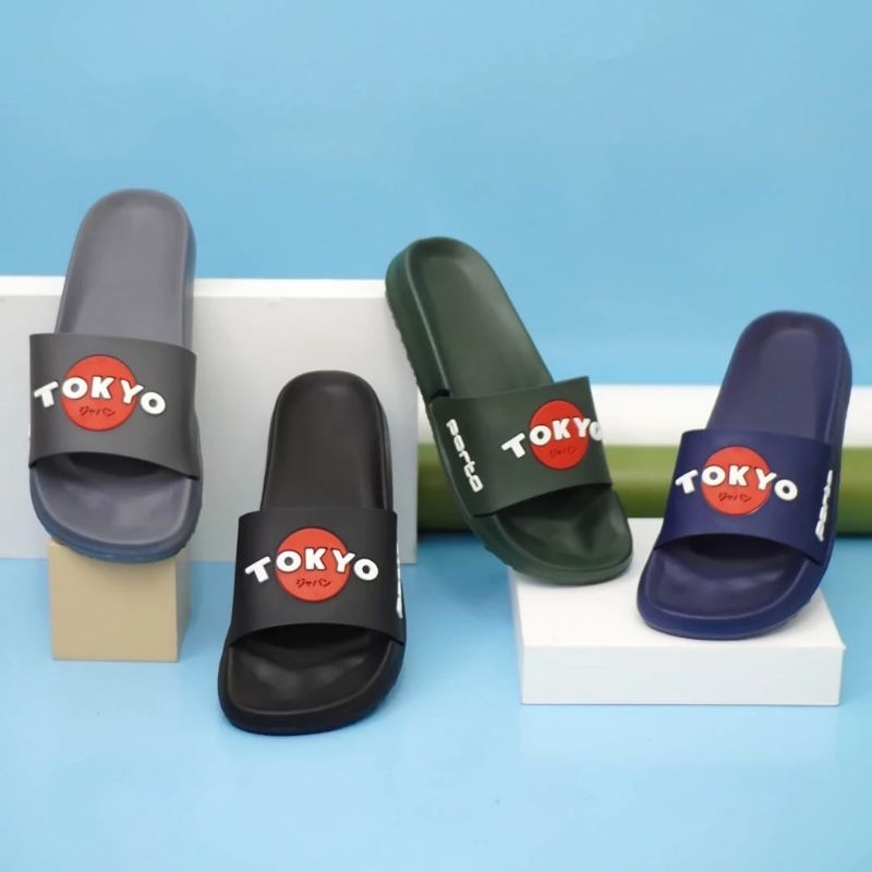 Jual Porto 1023M-17 Sandal Slop Pria Sendal Tokyo Bahan Karet Bagus ...
