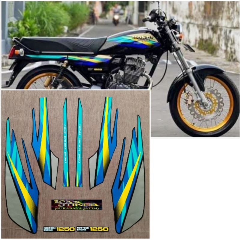 Jual Striping Original Honda GL Pro hitam Lis hijau kuning tahun 1996 ...