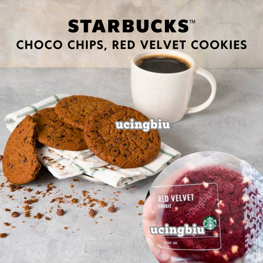 Jual STARBUCKS Cookies (Red Velvet , Chocolate Chip , Vegan Choco Chips ...