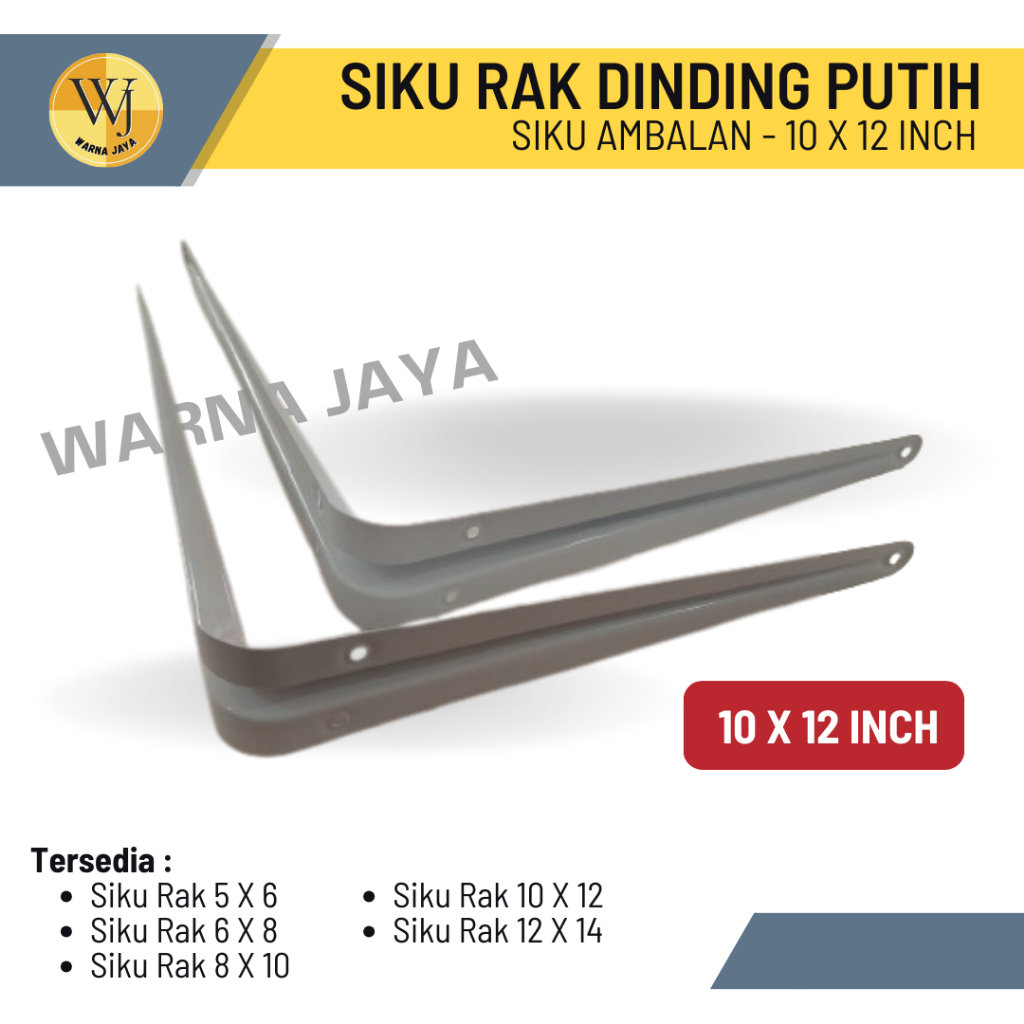Jual Siku Rak 10 x 12 Inch / Siku Rak Dinding Putih Besi Ambalan 10x12 ...