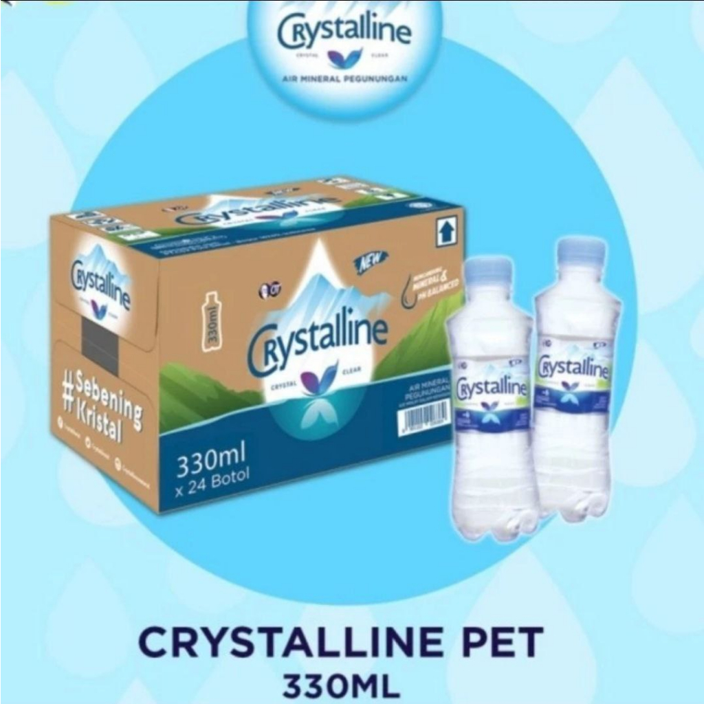 Jual CRYSTALINE AIR MINERAL / CRYSTALIN 330 ML/1 DUS ISI 24 BOTOL/AIR MINERAL | Shopee Indonesia