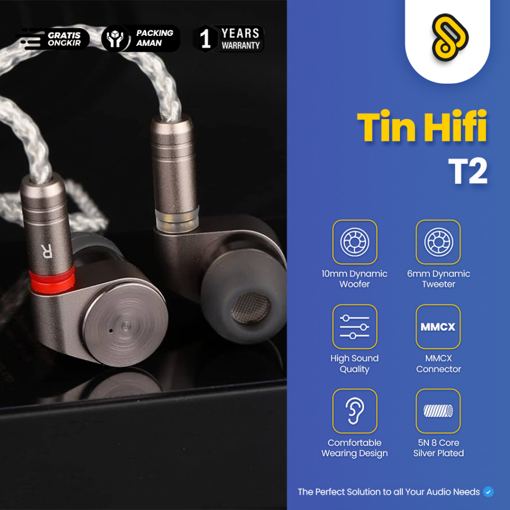 Jual Tin HIFI T2 Dual Dynamic Drive HIFI In Ear Monitor Earphone W ...