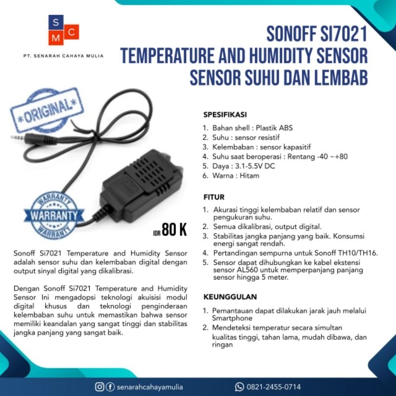 Jual Sonoff Si7021 Temperature and Humidity Sensor | Shopee Indonesia