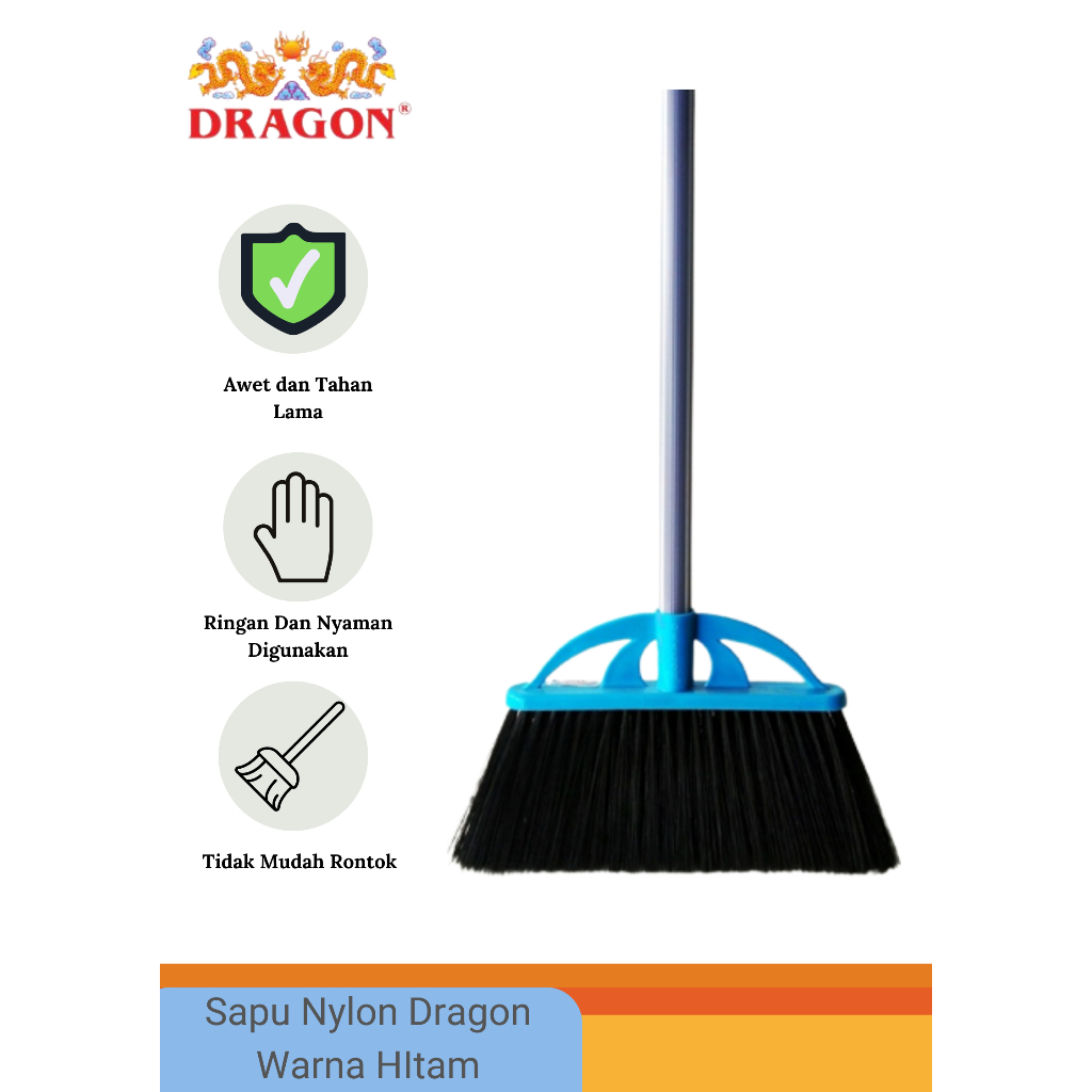 Jual Sapu Nilon Dragon | Sapu Lantai Nylon Taiwan Warna & Hitam | Sapu ...