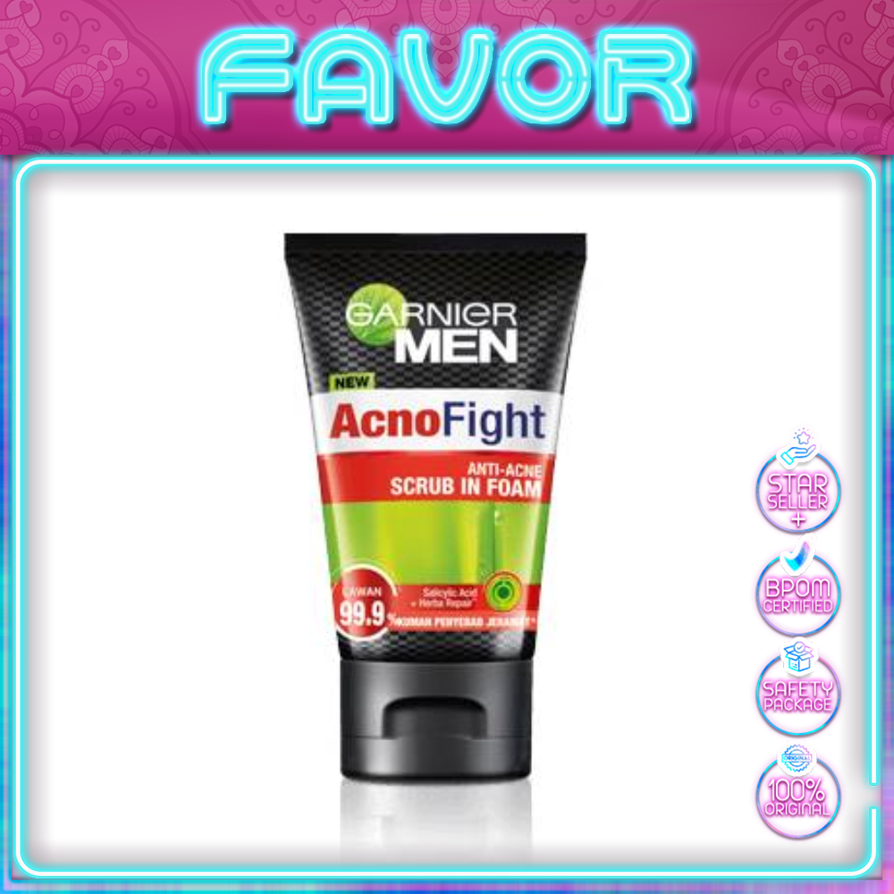 Jual GARNIER MEN Acno Fight Anti-Acne Scrub in Foam | Shopee Indonesia