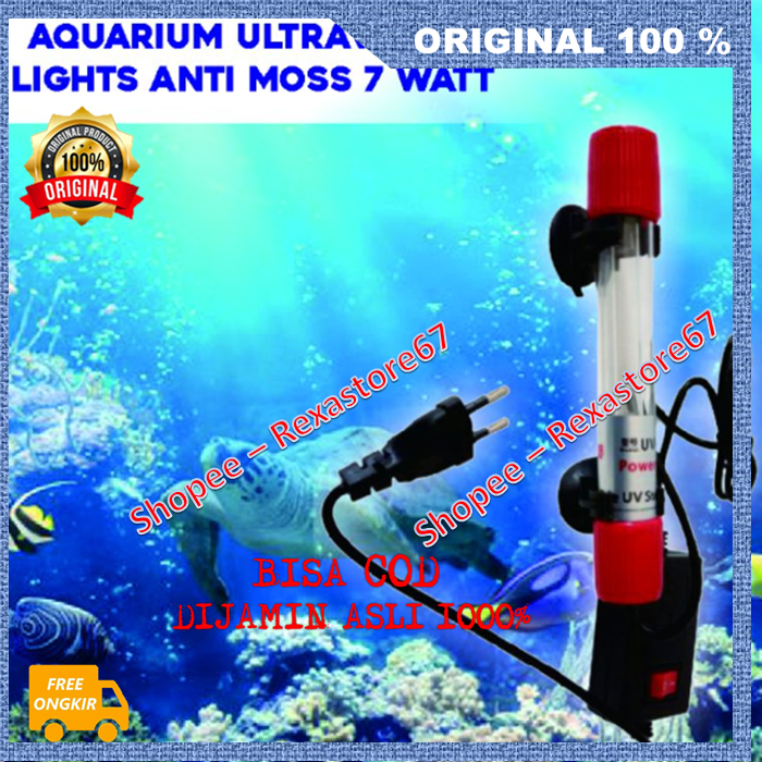 Jual Aquarium Ultraviolet Lights Anti Moss 7 Watt Membantu Mencegah Tumbuhnya Lumut Atau Alga ...
