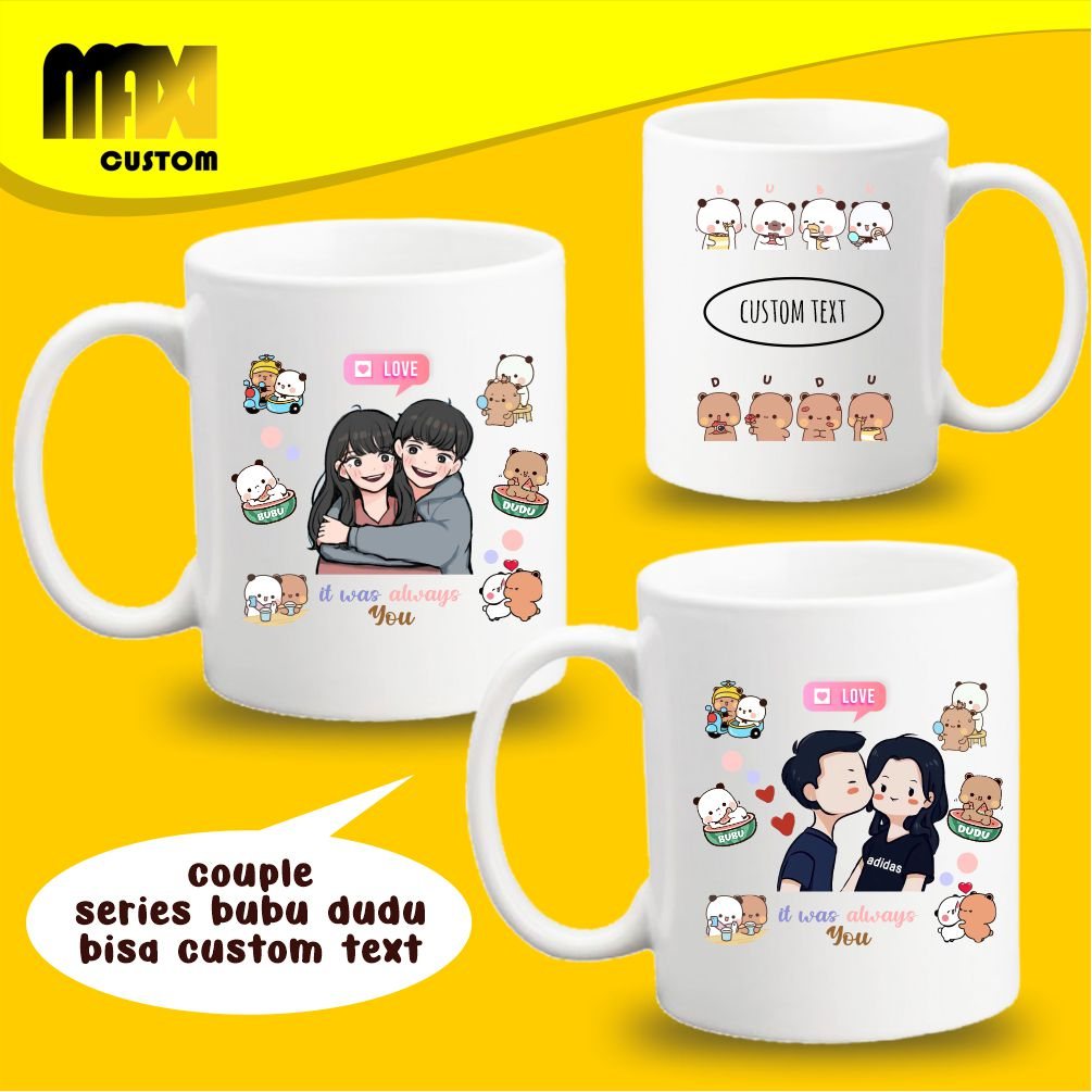 Jual MUG KARAKTER / MUG BUBU & DUDU / MUG LUCU / Gelas Standar Desain ...