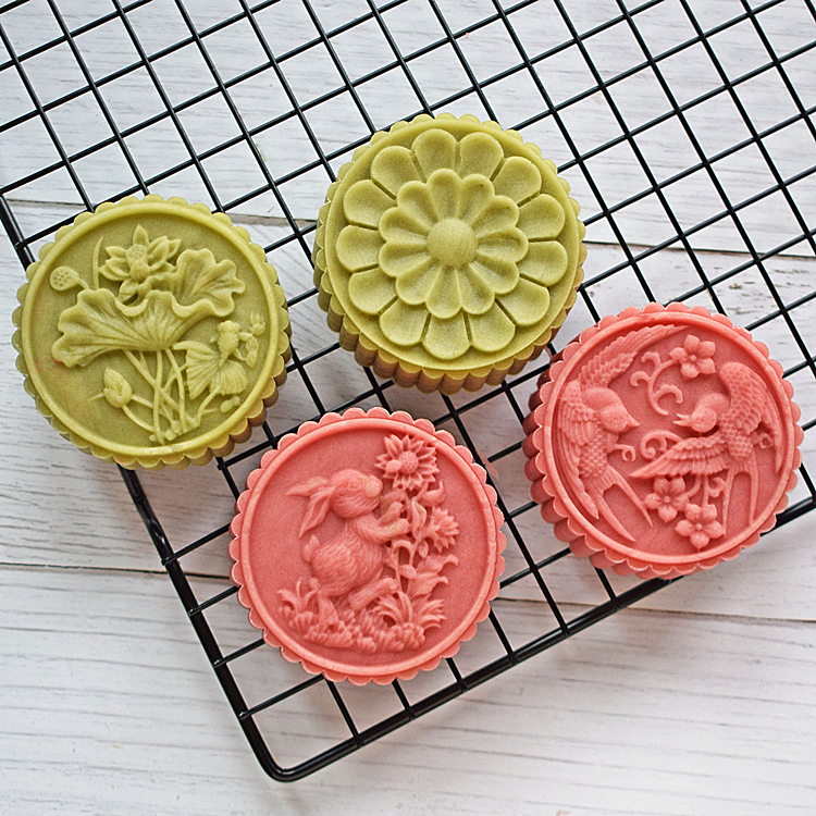 Jual (4pc) cetakan kue bulan (125gr) moon cake press mold mooncake ...