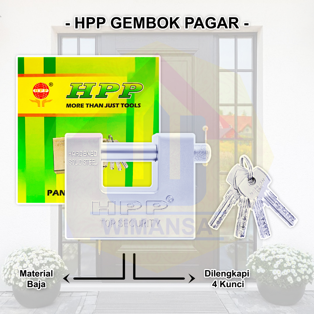 Jual HPP GEMBOK PAGAR KOTAK - GEMBOK PENGUNCI LURUS | Shopee Indonesia