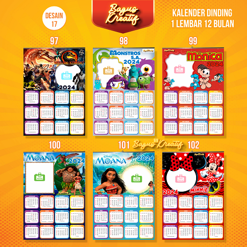 Jual CETAK KALENDER DINDING 2024, KERTAS TEBAL, FINISHING KLEM, BISA ...