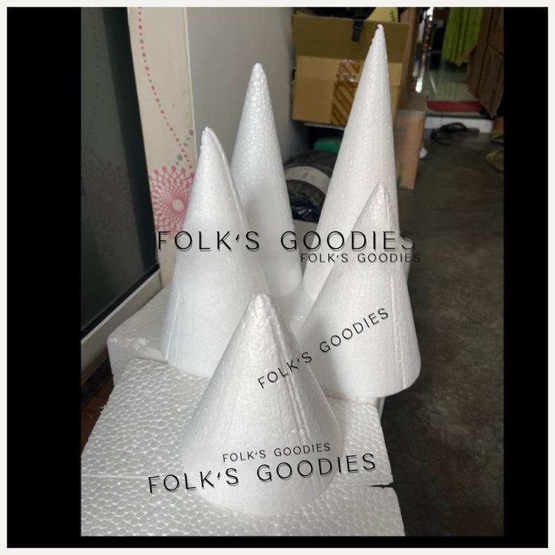Jual Tinggi 25cm 15cm Styrofoam Dummy Cone Gabus Kerucut Ukuran ...