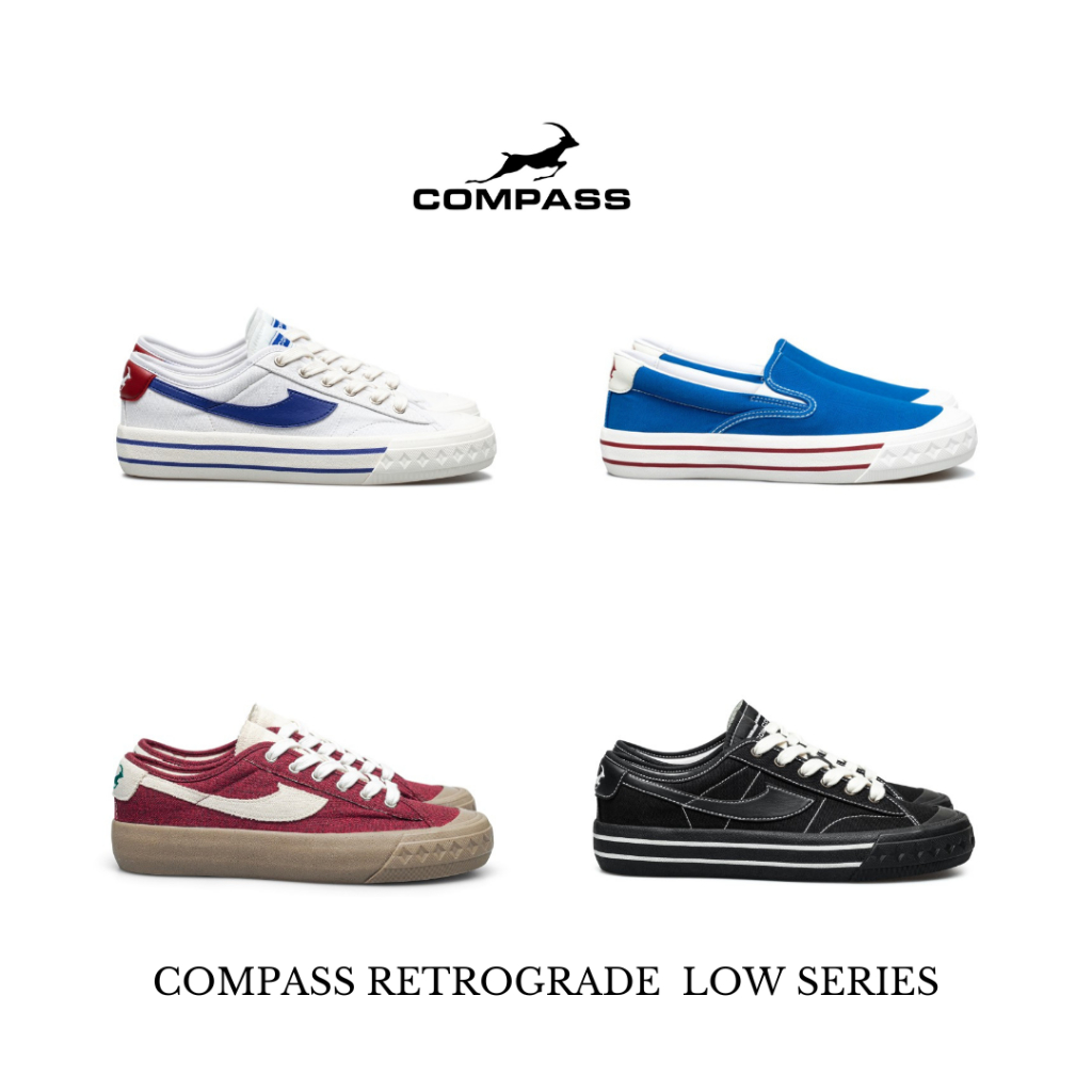 Jual [ORIGINAL 100%] COMPASS RETROGRADE/GAZELLE LOW-HI WHITE BLUE ...