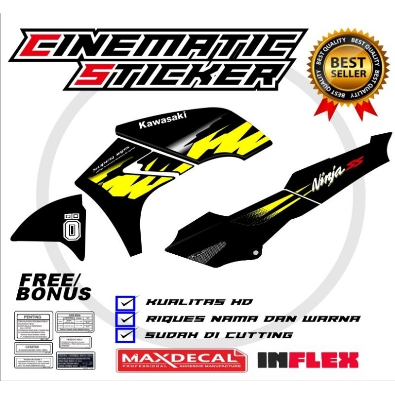 Jual sticker striping ninja ss body hitam variasi transparan maxdeca ...