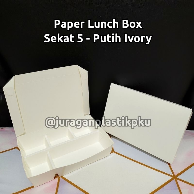 Jual ( PER 10 PCS ) Paper Lunch Box 5 Sekat | Kotak Dus Nasi Makanan ...