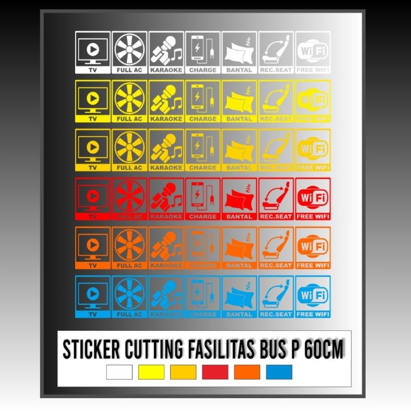 Jual Cutting Stiker Sticker Fasilitas Bis/Bus Pariwisata | Shopee Indonesia