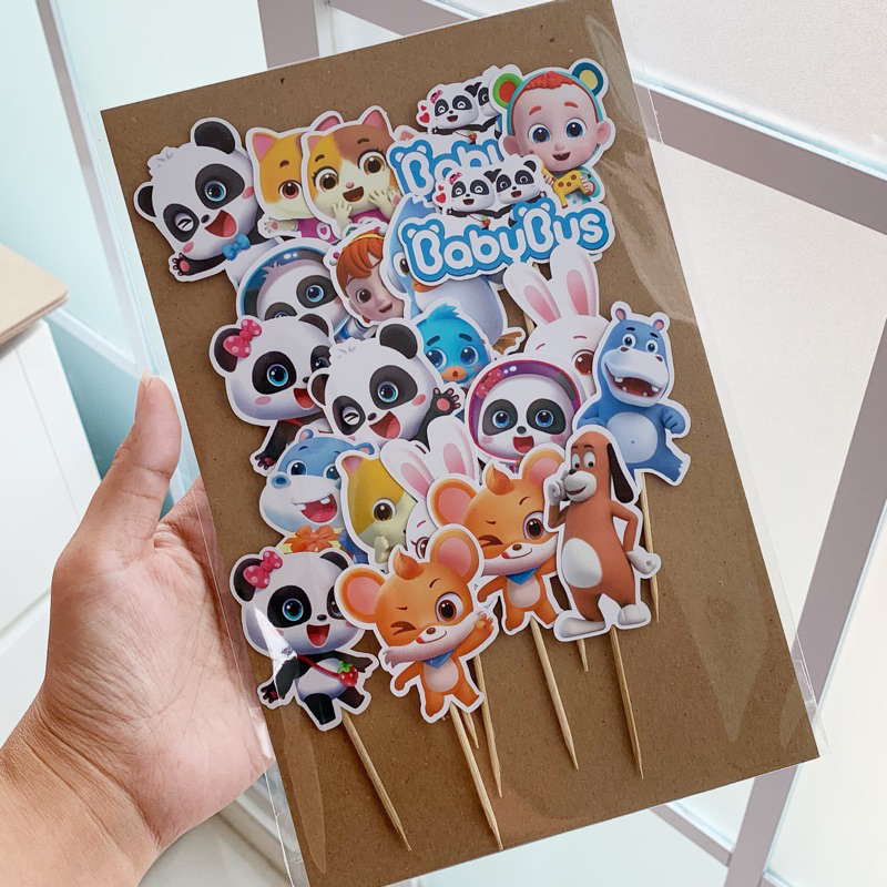 Jual Cupcake Topper Baby Bus Topper Cup Cake Karakter Babybus Kiki ...
